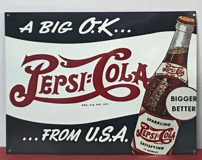 Vintage BEAUTIFUL Original Pepsi OPEN CLOSED Plastic Sign...vintage ...