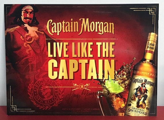 Captain Morgan Rum 12” X 18” Metal Advertising Bar Sign Tin - www.glwec.in