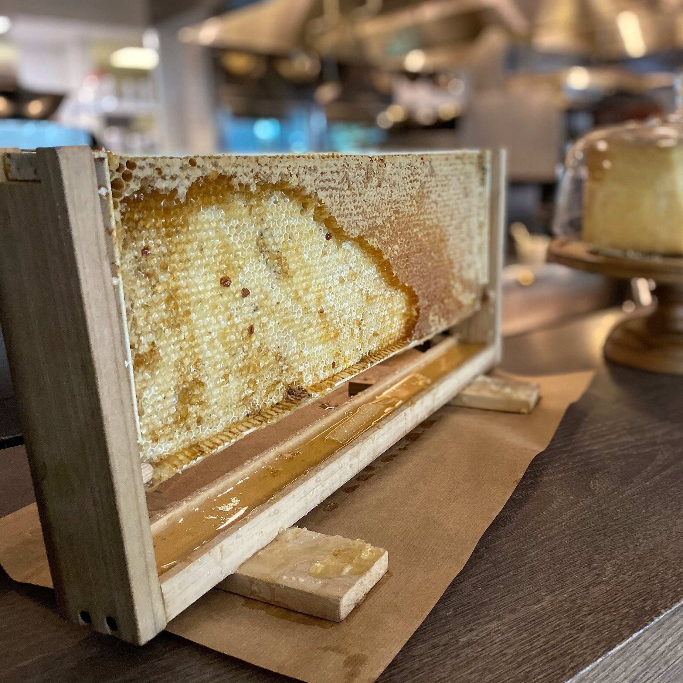 Handmade Wooden Honeycomb Display Stand With Dripping Tray - Etsy