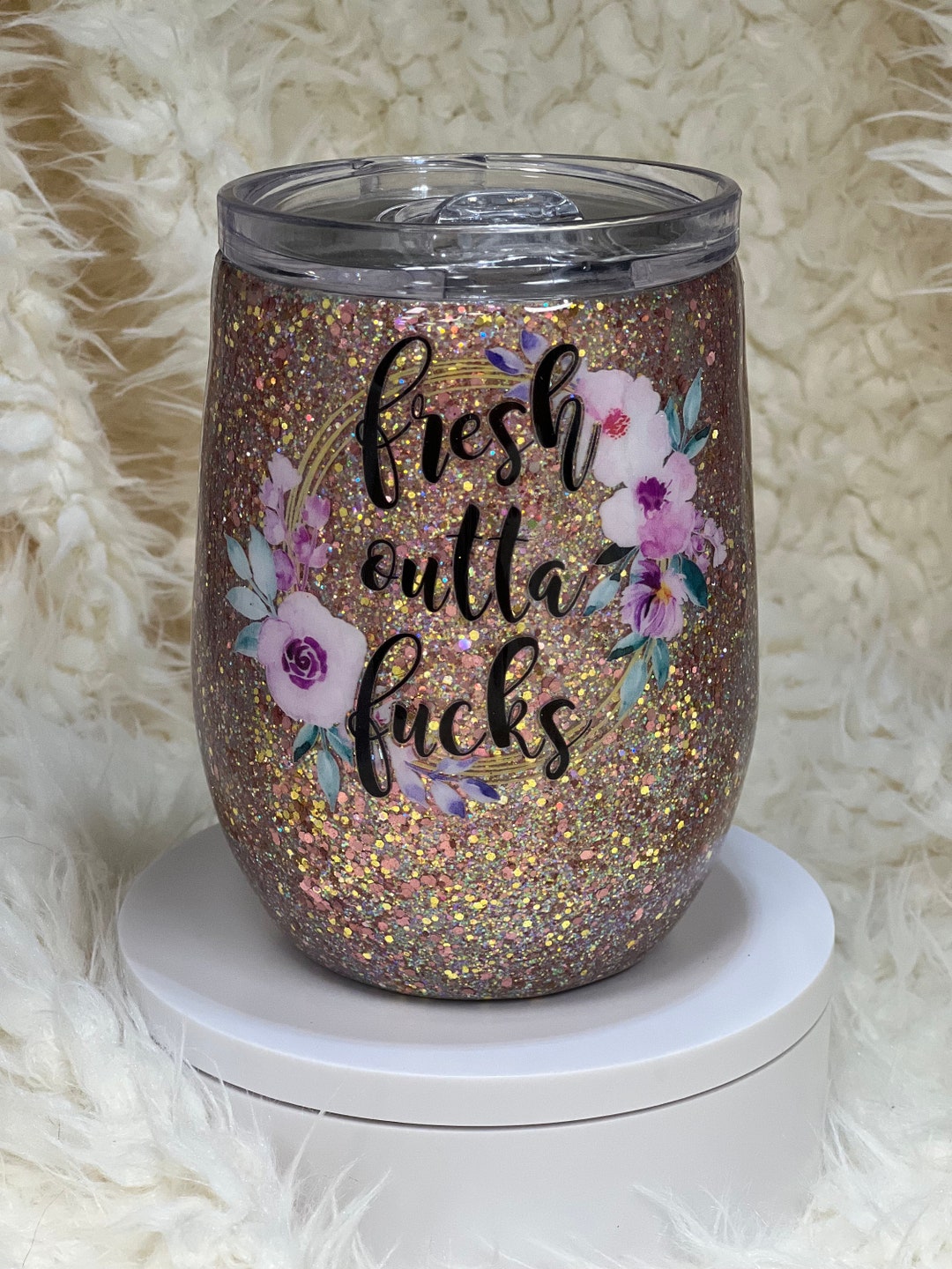 Adult Themed Wine Glass. Rose Gold. Fresh Outta F - Etsy