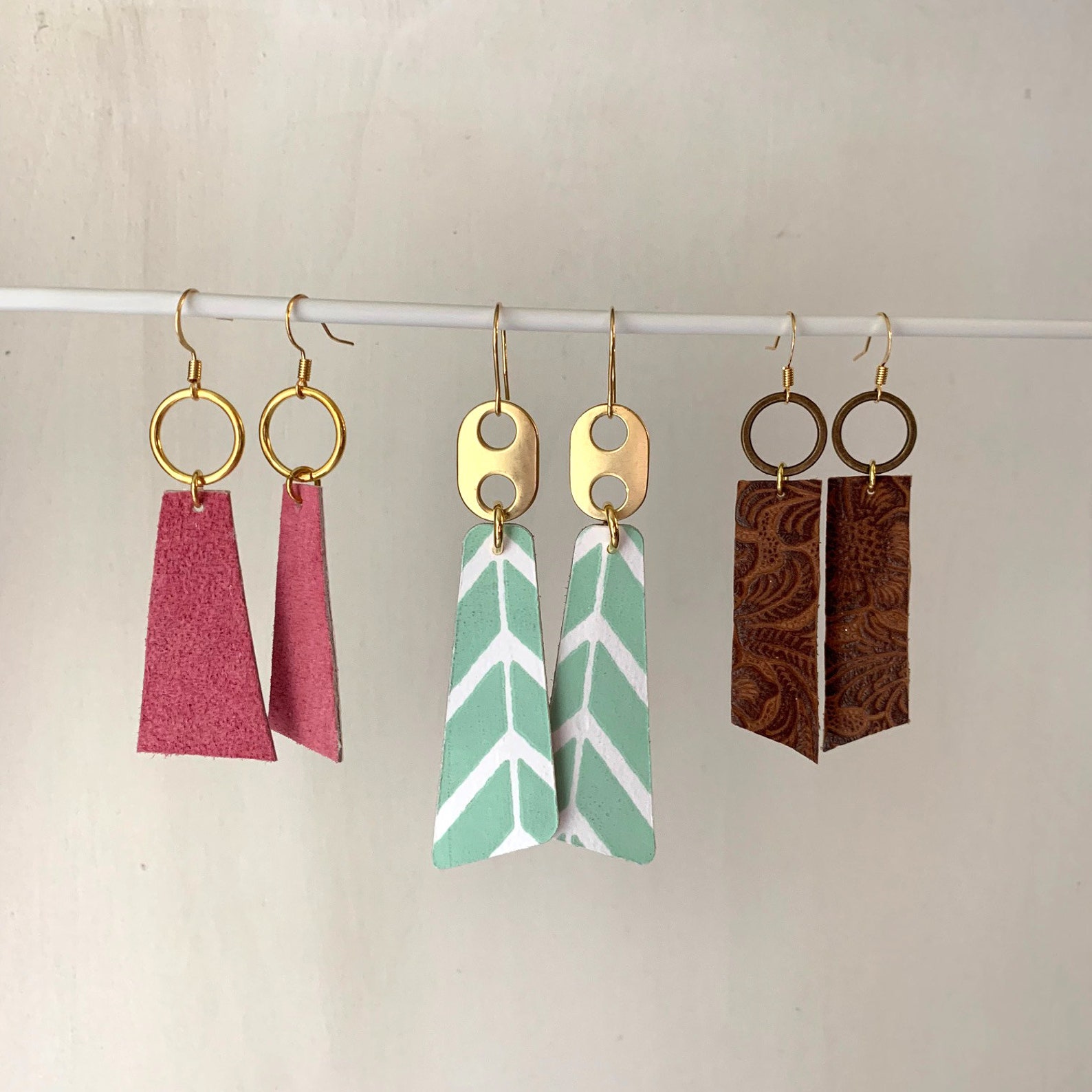 Leather Earring SVG Cut Files - Geometric Drops, Angles and Rounded ...