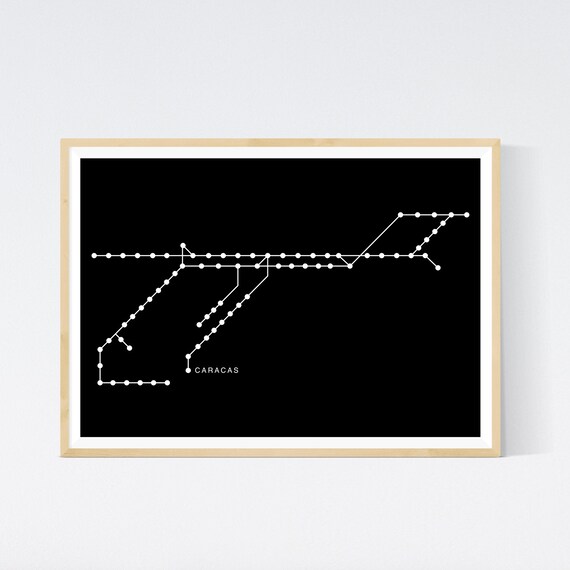 CARACAS Metro Map Subway Venezuela Minimalist Black & - Etsy Finland