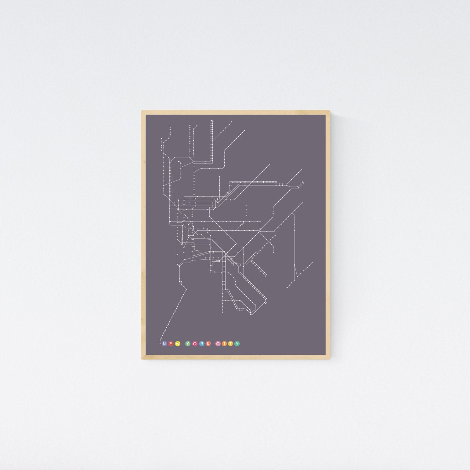 NEW YORK CITY Metro Map Subway U.S, Minimalist, Black & White/transit ...