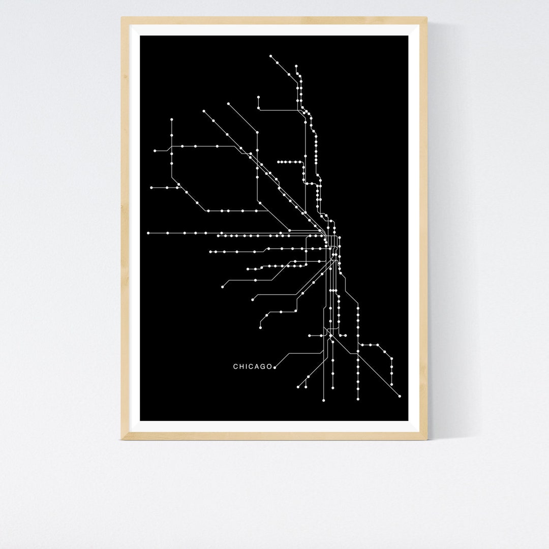 CHICAGO, Illinois Metro Map Subway United States, Minimalist/transit ...