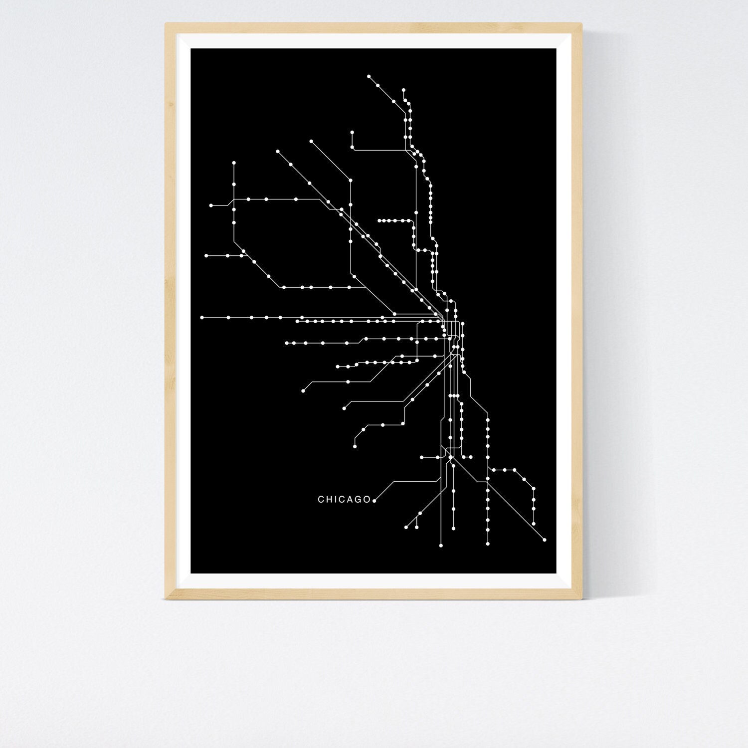 CHICAGO, Illinois Metro Map Subway United States, Minimalist/transit ...
