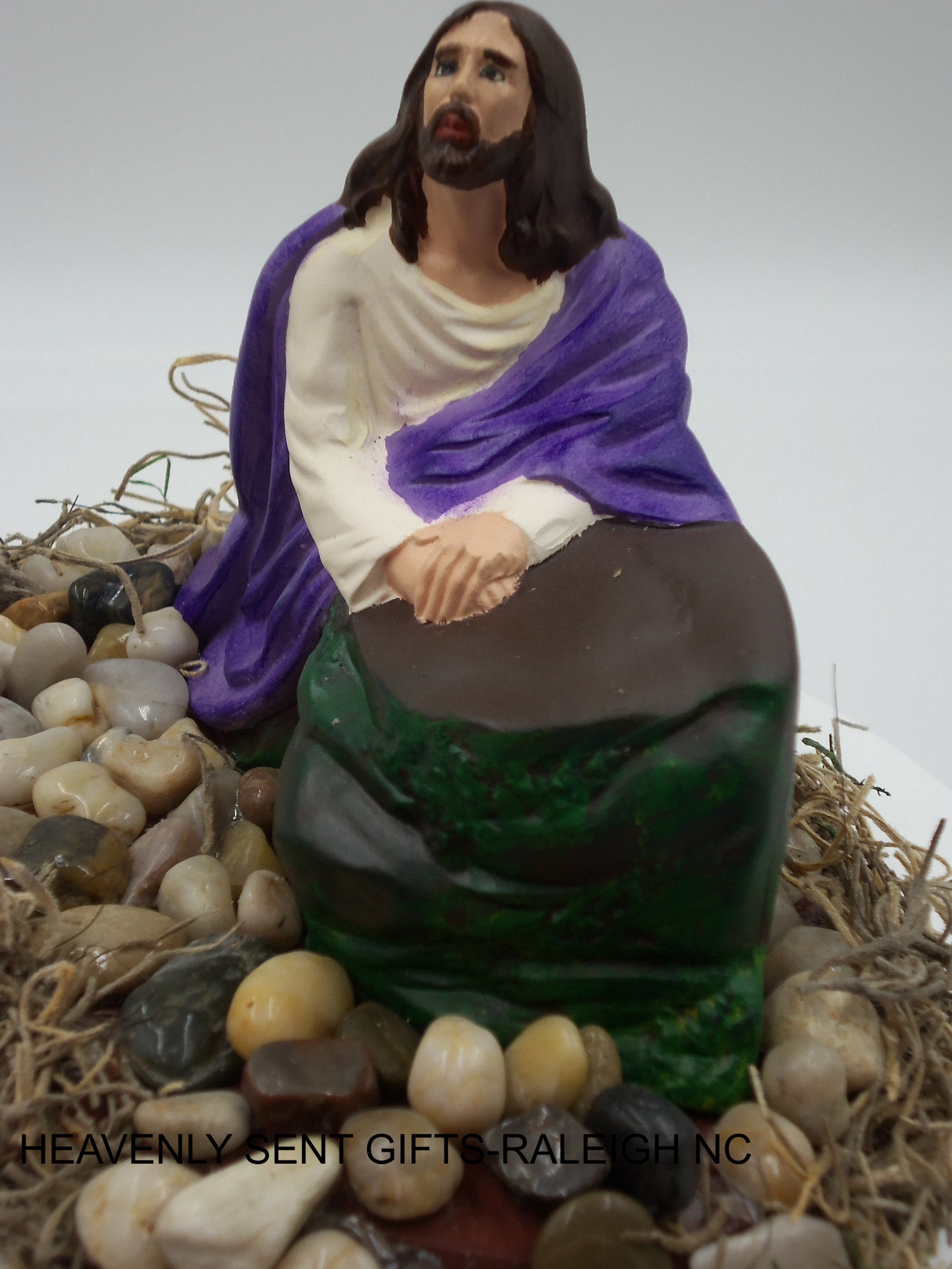 Hand Painted Ceramic Christ in the Garden - Etsy