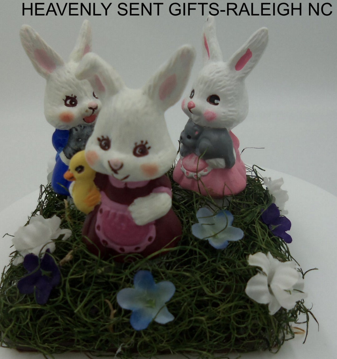 Hand Painted Ceramic Bunnies - Etsy
