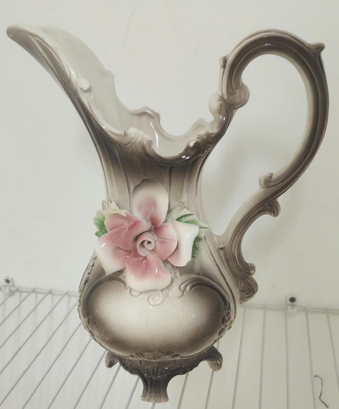 Italian Handpainted Capodimonte Pitcher - Etsy