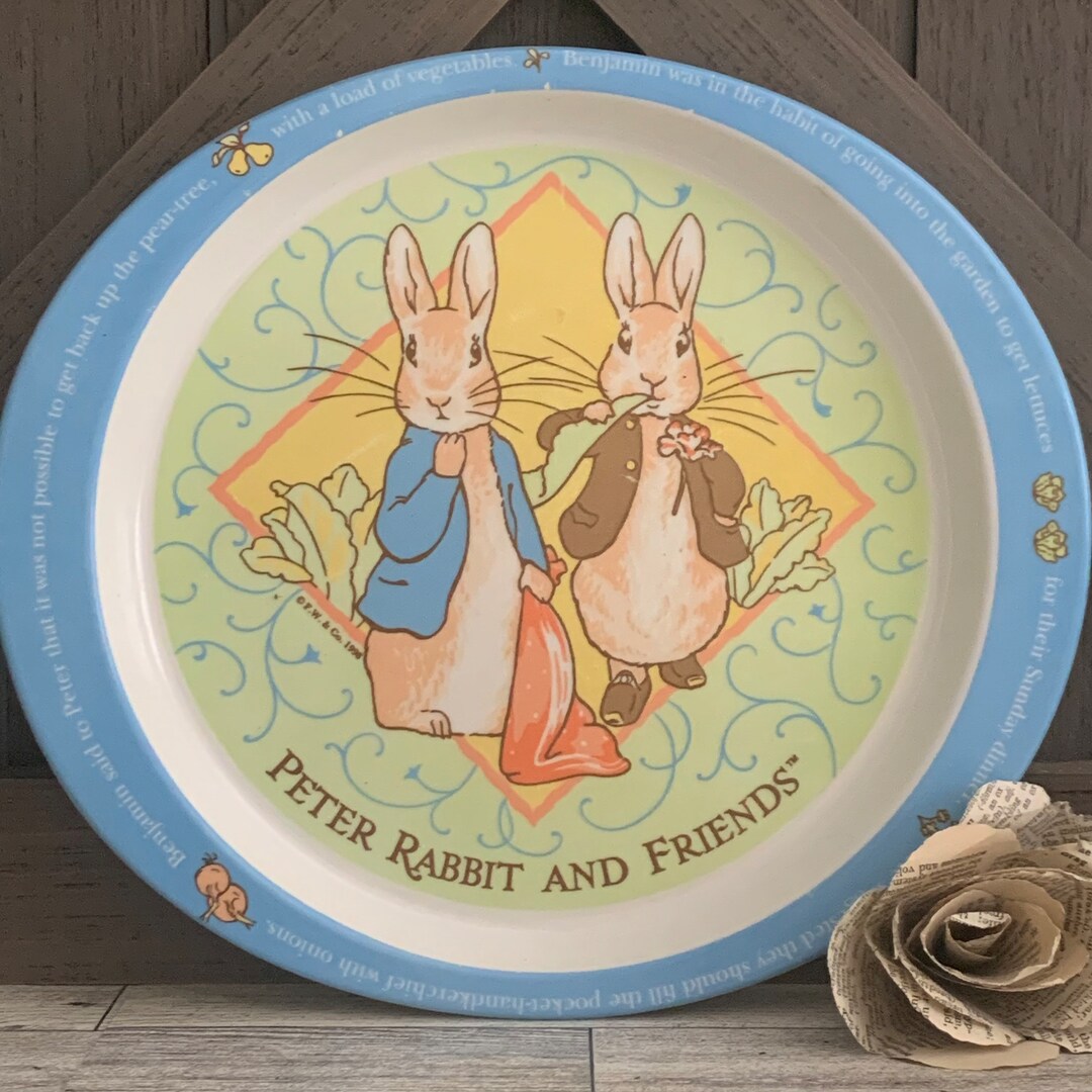 Vintage Peter Rabbit Melamine Children's Plate Old Beatrix Potter Dish ...