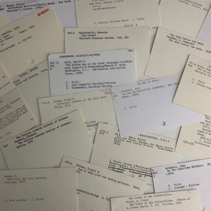 100 Vintage Library Catalog Cards, Random Assortment | Authentic ...