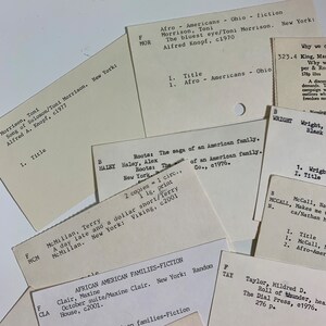 6 Black Author Theme Vintage Library Catalog Cards Old Library Index ...