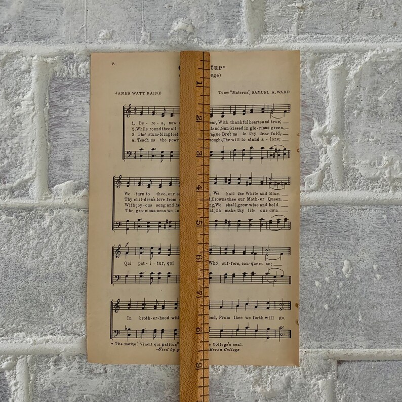 Berea College Vintage Sheet Music for Qui Patitur for Faculty, Alumni ...