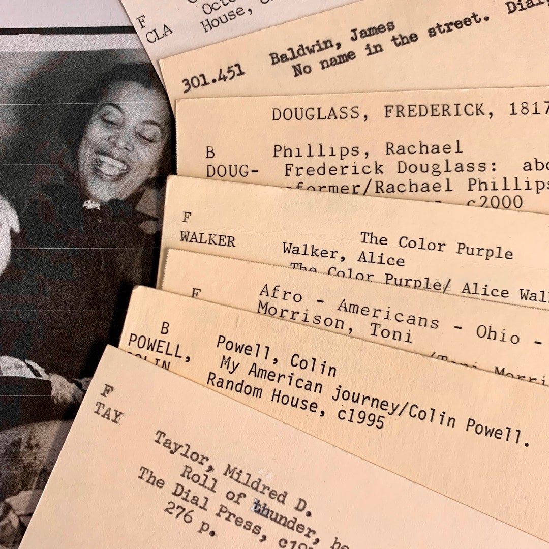 6 Black Author Theme Vintage Library Catalog Cards Old Library Index ...