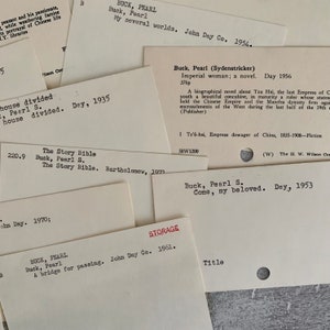 Choose a Female Author Library Catalog Card Lot Vintage Library Index ...