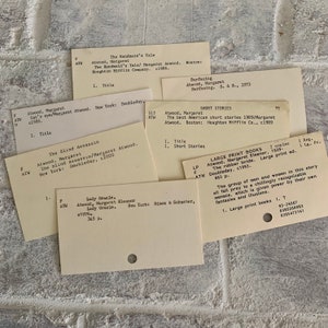 Choose a Female Author Library Catalog Card Lot | Vintage Library Index ...