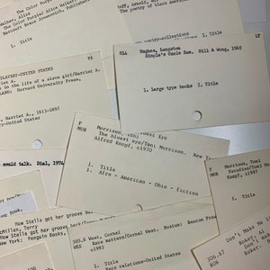 6 Black Author Theme Vintage Library Catalog Cards Old Library Index ...