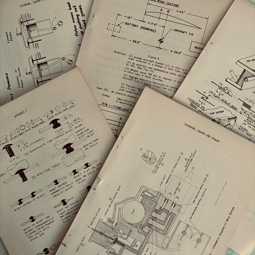 Vintage Aviation Theme Paper Signature From 1947 Pilots Manual With ...