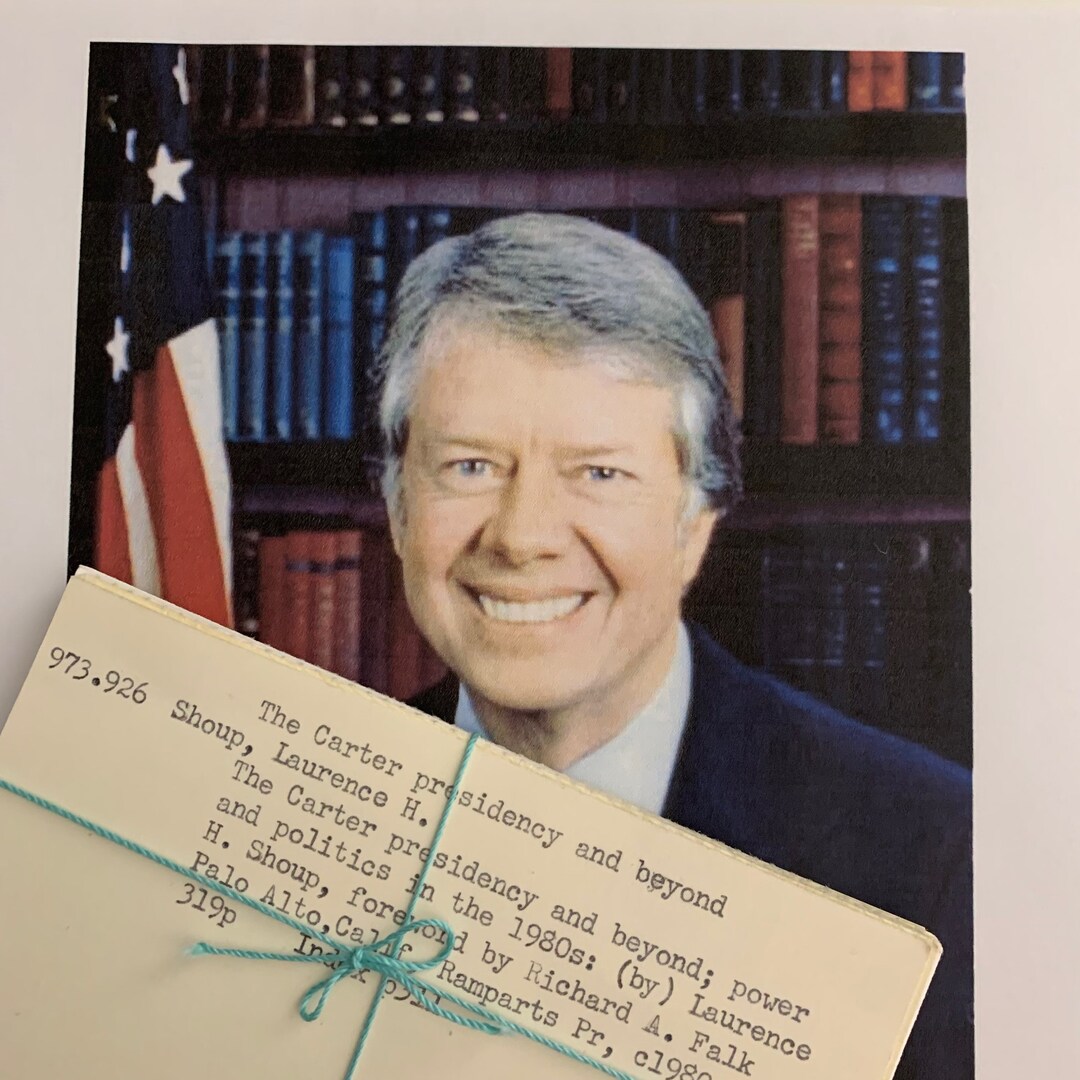 Jimmy Carter Theme Library Catalog Cards 6 Authentic Vintage Index ...