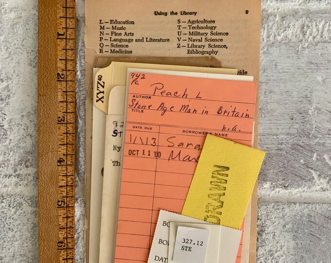 Vintage Library Ephemera Lot for Crafts, Junk Journals 12 Pieces of ...