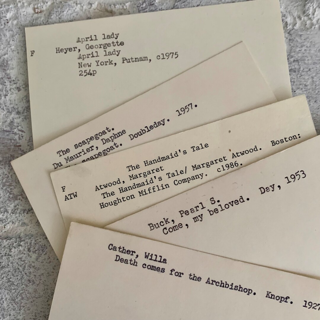 Choose a Female Author Library Catalog Card Lot | Vintage Library Index ...