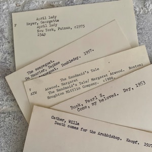 Choose a Female Author Library Catalog Card Lot | Vintage Library Index ...