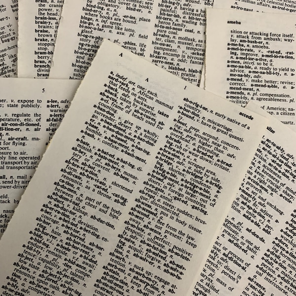 Old Dictionary Pages - Etsy