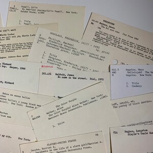 6 Black Author Theme Vintage Library Catalog Cards Old Library Index ...