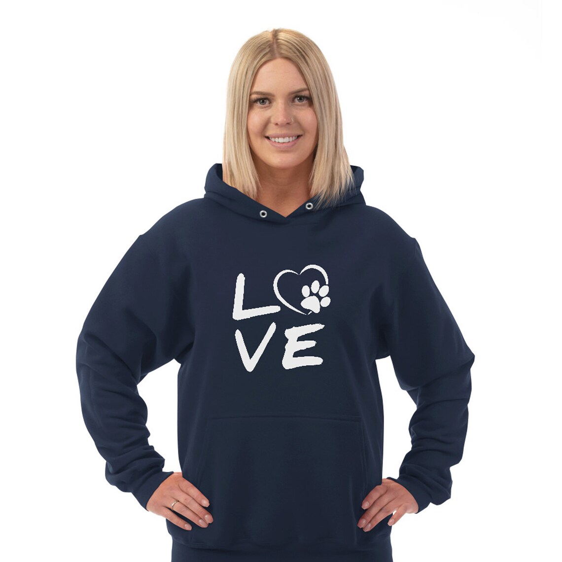 Love Paw Hoodie Sweater, Hooded Sweatshirt for Men and Women, Plus Size ...