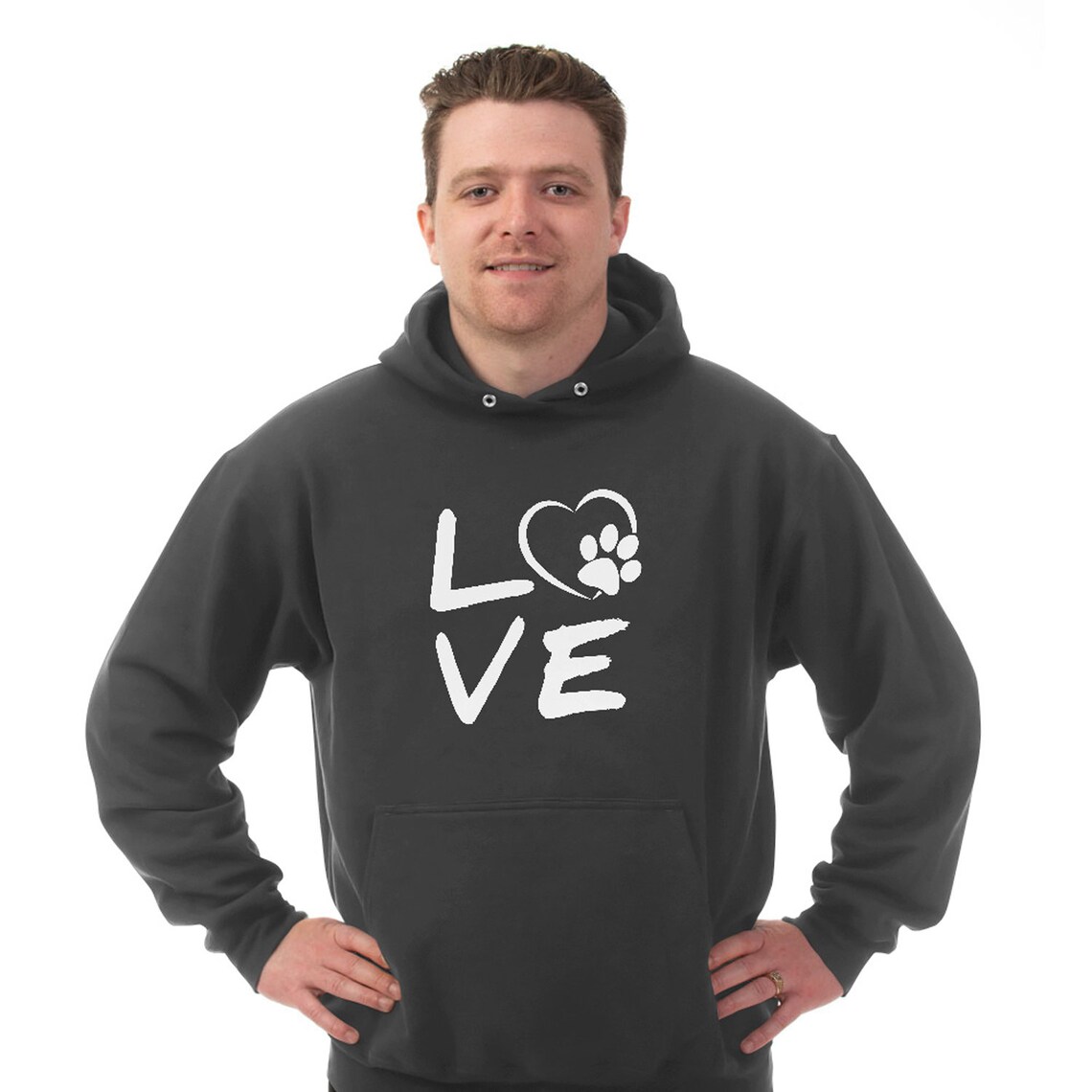 Love Paw Hoodie Sweater, Hooded Sweatshirt for Men and Women, Plus Size ...