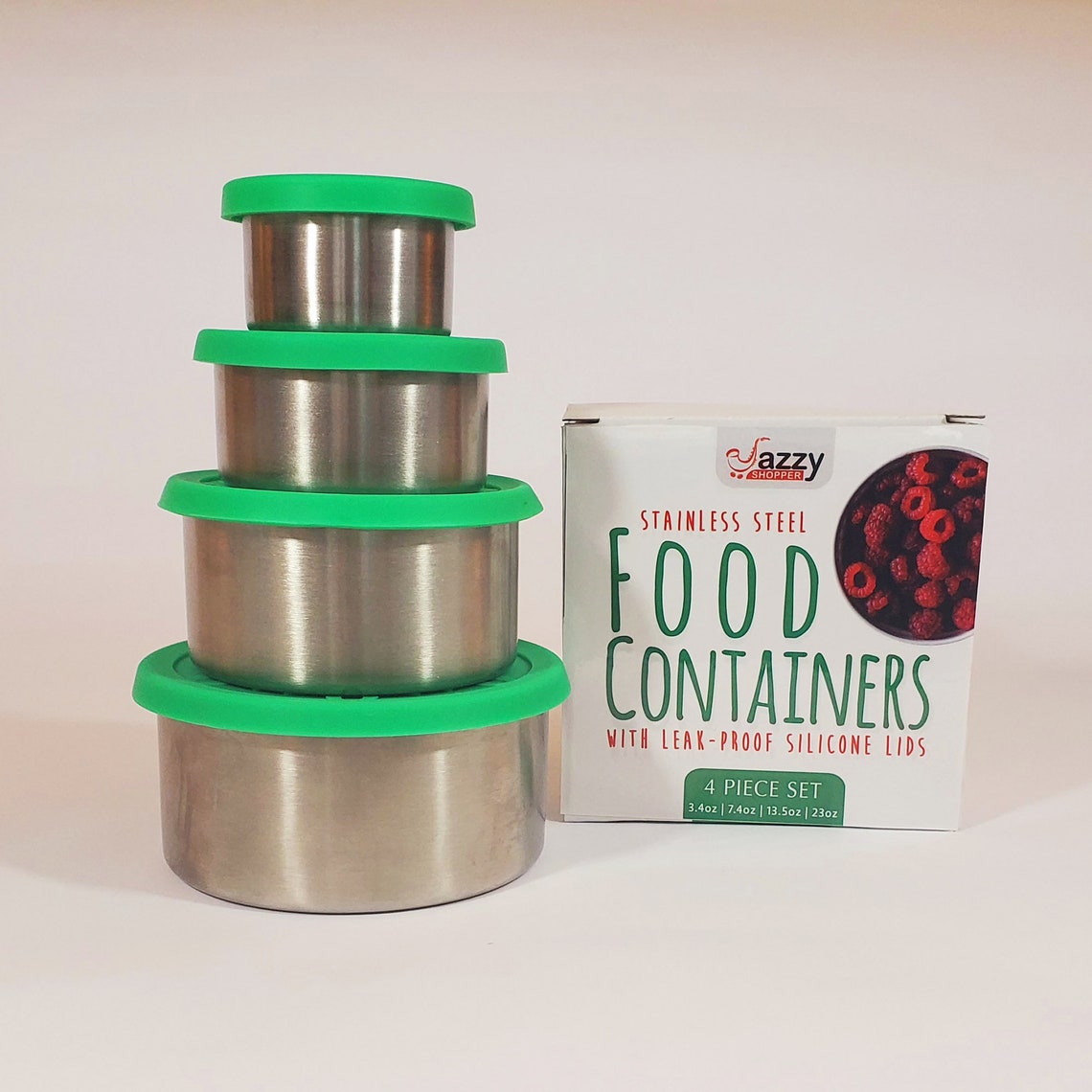 Stackable Stainless Steel Metal Food Storage Nesting Containers 4-piece ...