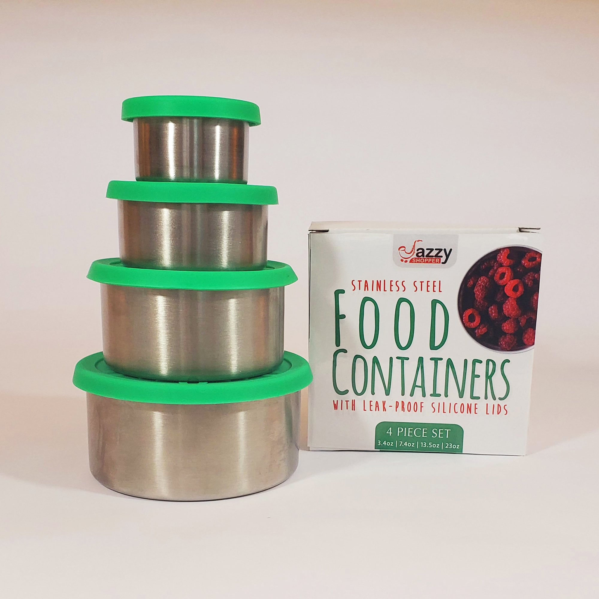 Stackable Stainless Steel Metal Food Storage Nesting Containers 4-piece ...