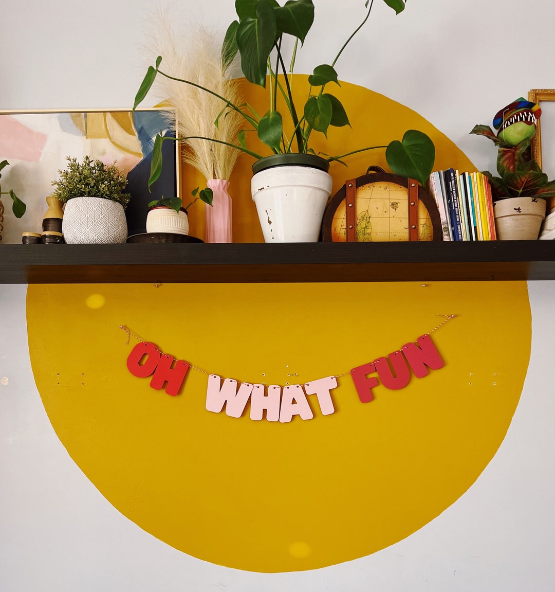 OH WHAT FUN Holiday Banner Christmas Paper Banner Sign for Home and ...