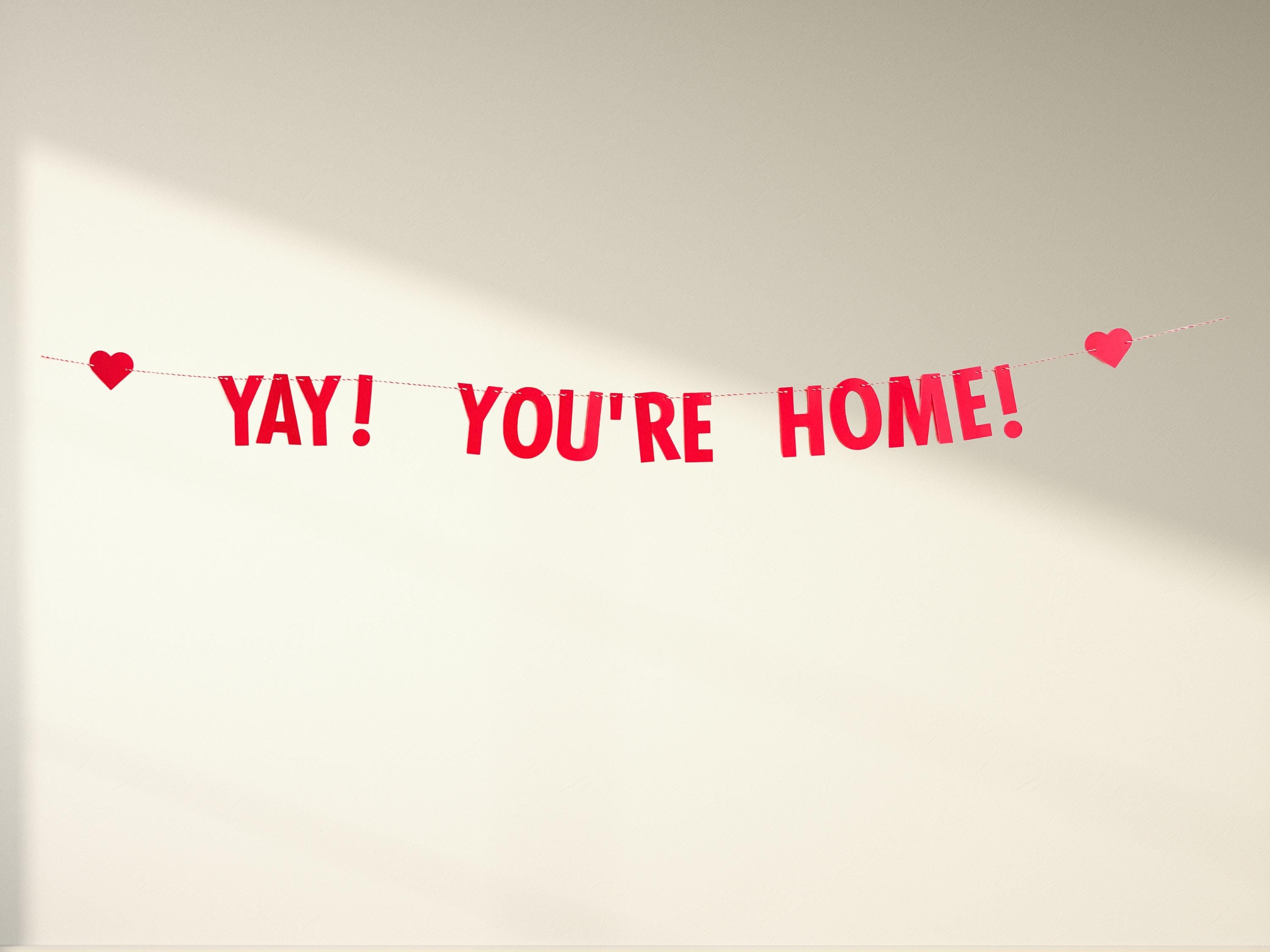 Welcome Home Paper Banner: Pre-strung Homecoming Sign - Etsy