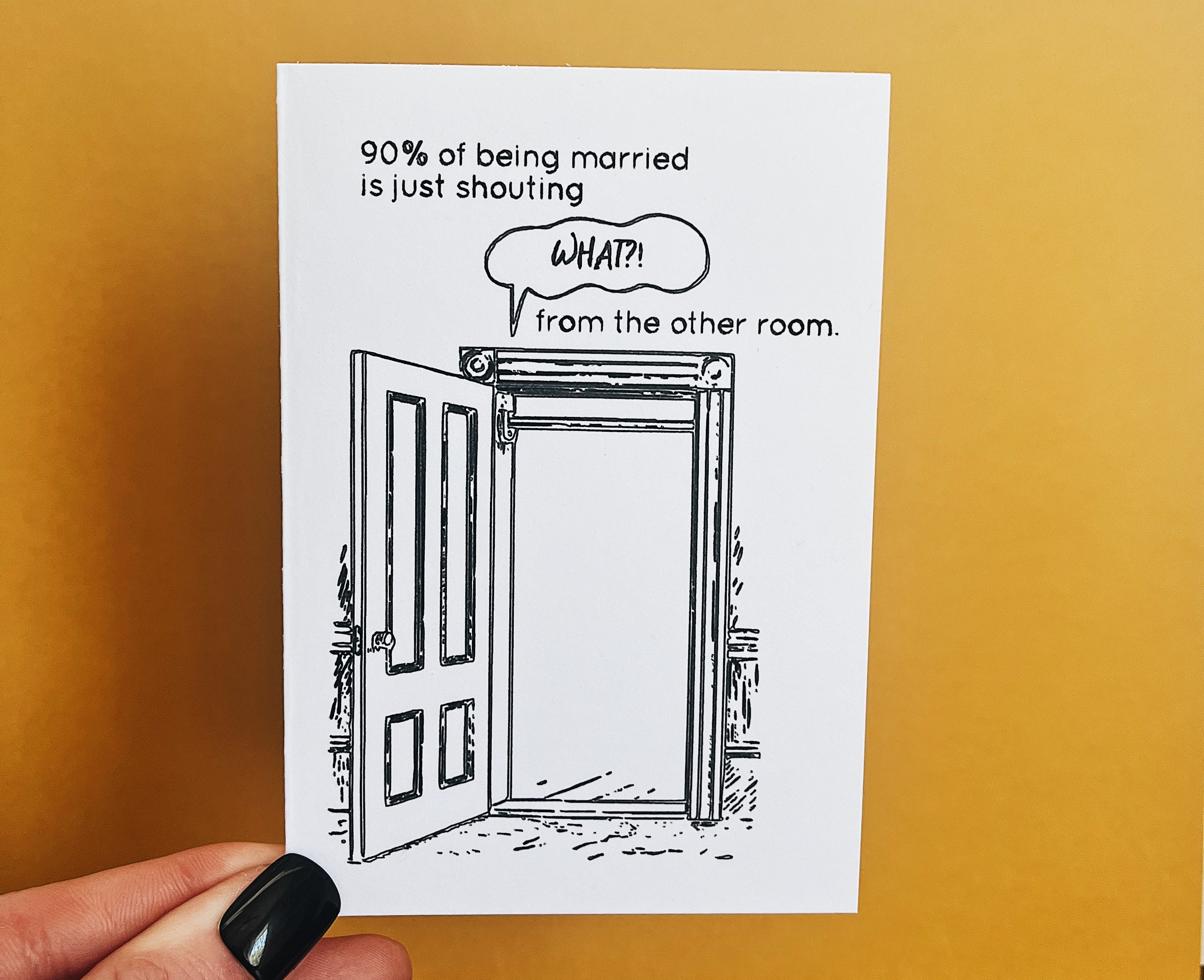 Funny Wedding Card / Anniversary Card/90% of Being Married/ Funny ...