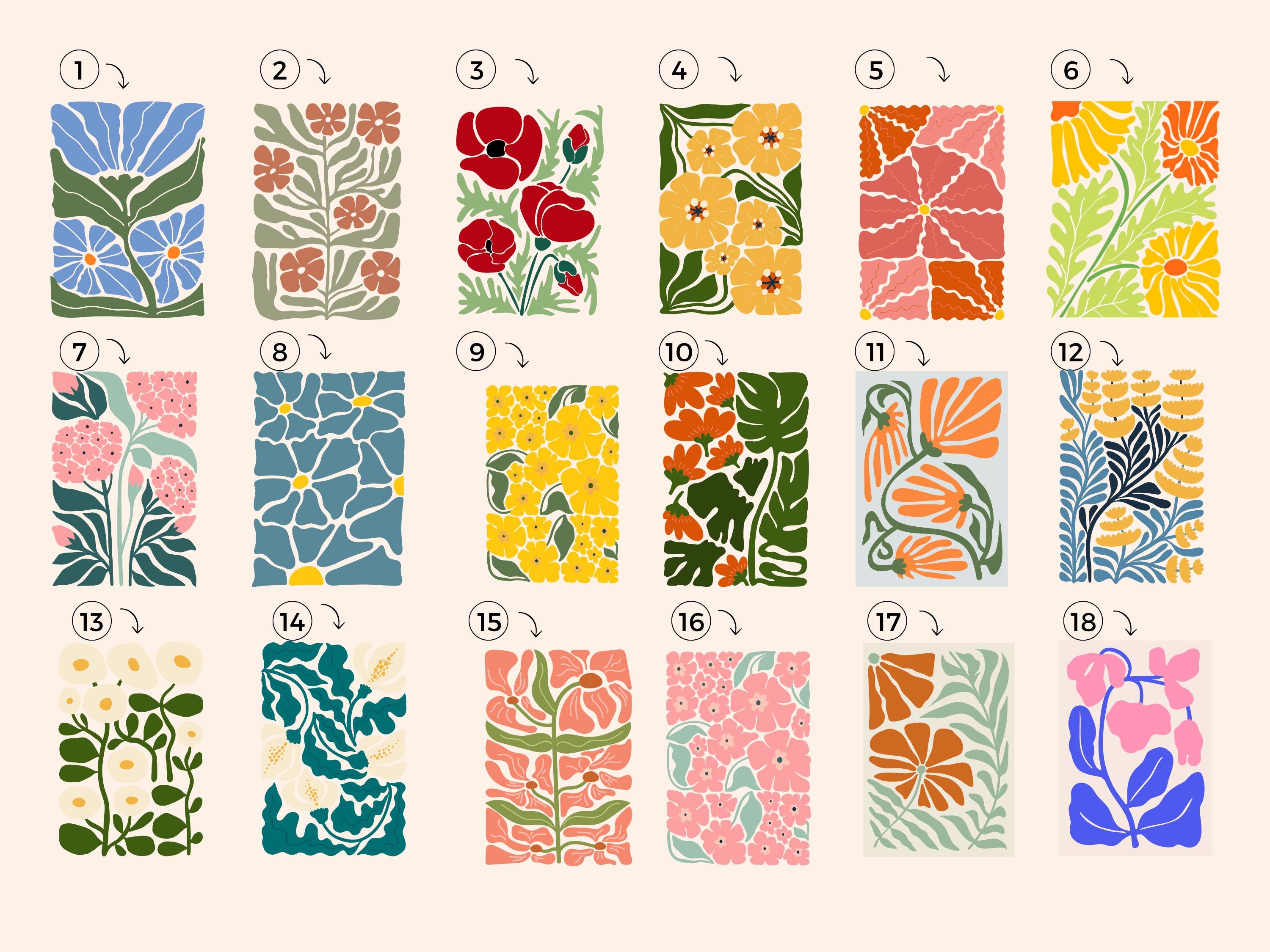 Abstract Floral Note Card Set: Colorful Blank Greeting Cards With ...