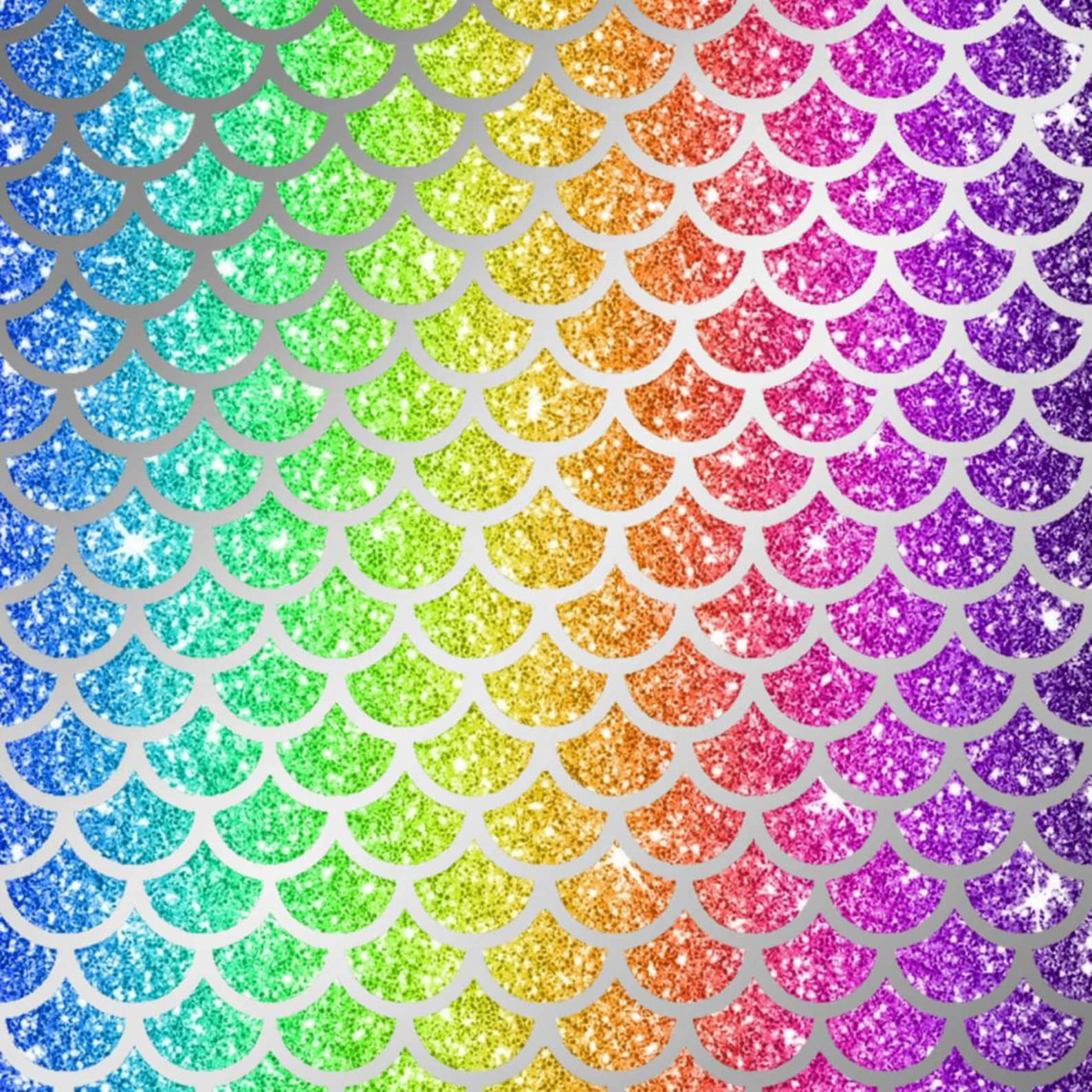 Mermaid Scale Digital Paper Rainbow Glitter Mermaid Scales - Etsy