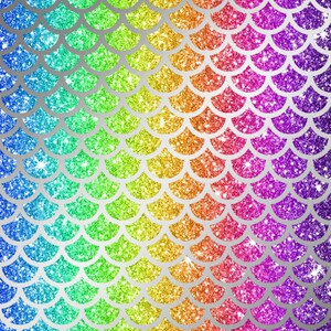 Mermaid Scale Digital Paper, Rainbow Glitter Mermaid Scales Digital ...