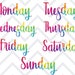 Digital Stickers Rainbow Months Days, Rainbow Swirl Planner Stickers ...