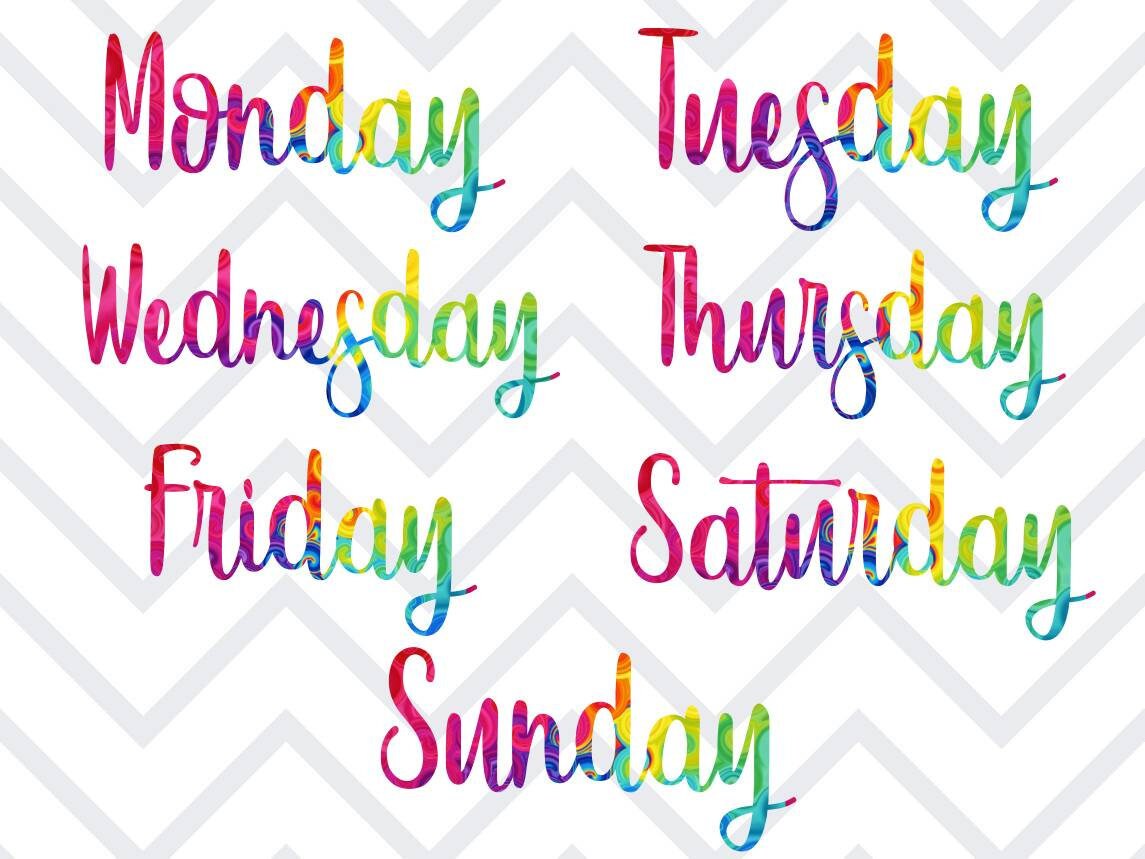 Digital stickers rainbow months days rainbow swirl planner | Etsy