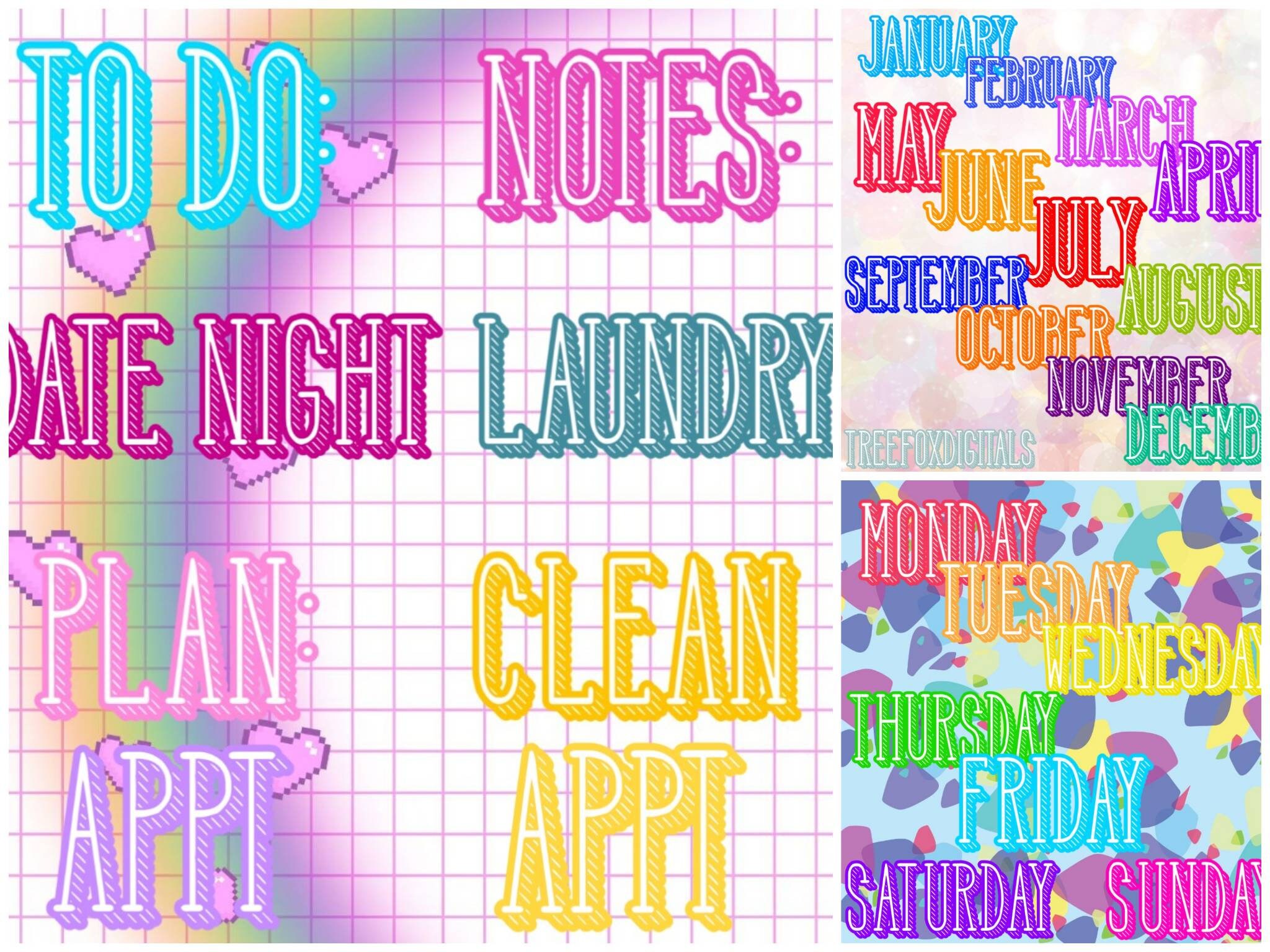 Digital Planner Stickers Months Days Calendar Labels Cute - Etsy