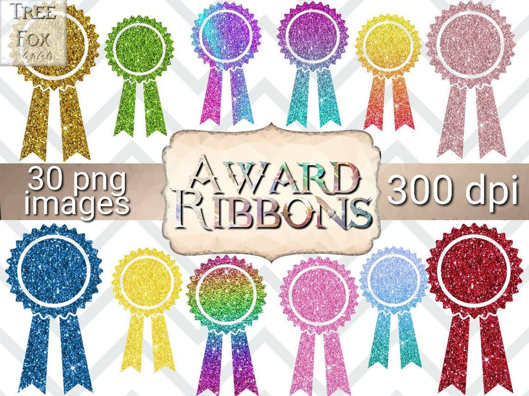 Award Ribbon Clipart, Glitter Ribbon Clipart, Glitter Award Ribbons ...