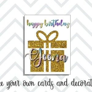Christmas Present Clip Art Digital Stickers, Glitter Present Icons ...