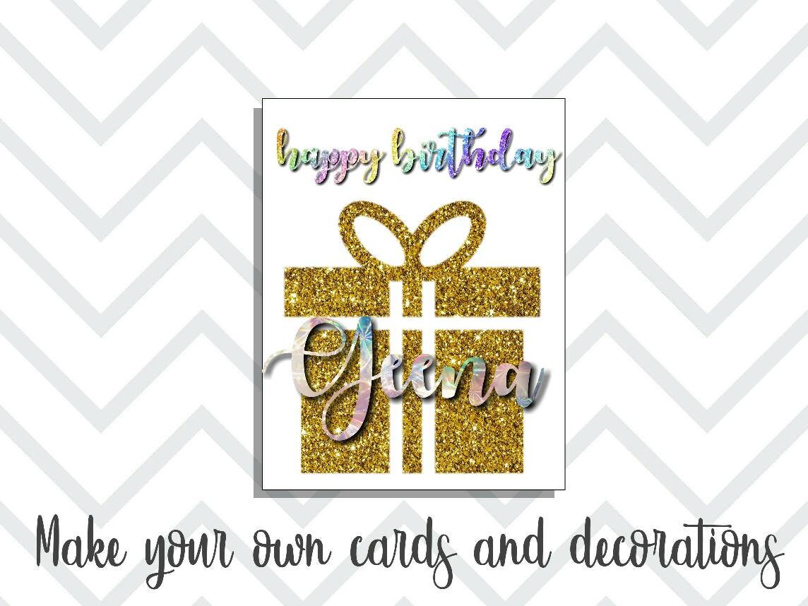 Christmas Present Clip Art Digital Stickers, Glitter Present Icons ...