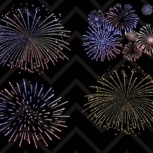 Glitter Fireworks Clipart 4th of July Digital Stickers, Independence ...