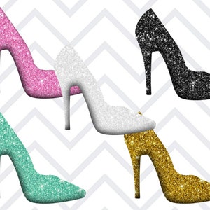 Glitter High Heels Clipart, Glitter Stilettos Clipart, Girly High Heels ...