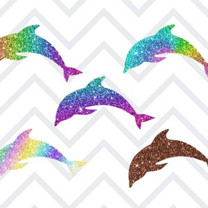 Glitter Dolphins Clipart, Digital Stickers Dolphins Glitter Large ...