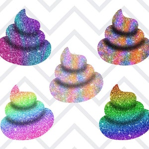 Rainbow Poops Glitter Clipart, Poop Clipart, Rainbow Glitter Poop ...