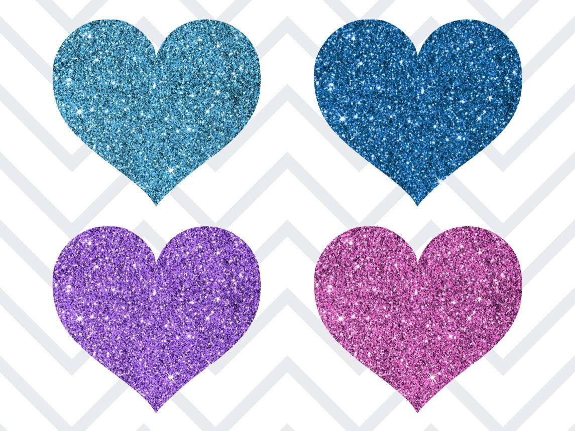 Glitter Hearts Clipart, Glitter Hearts Clip Art, Glitter Hearts Digital ...