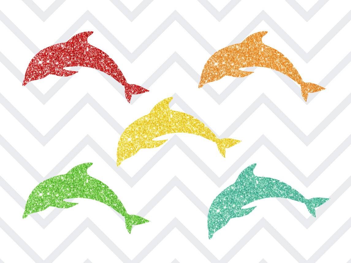 Glitter Dolphins Clipart Digital Stickers Dolphins Glitter - Etsy