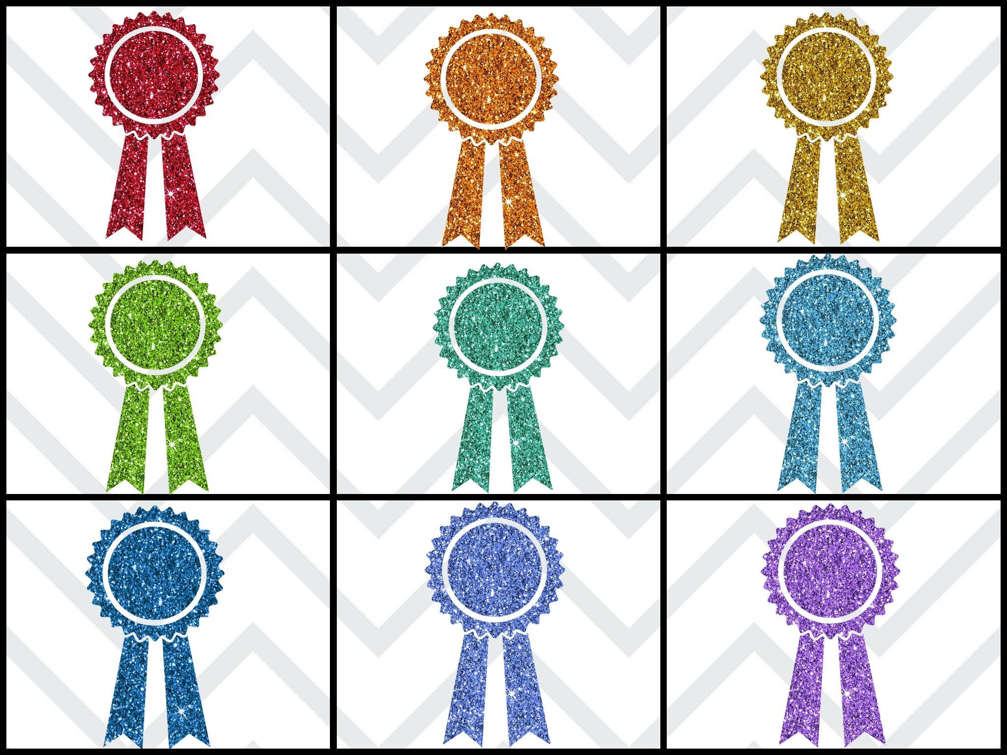 Award Ribbon Clipart, Glitter Ribbon Clipart, Glitter Award Ribbons ...